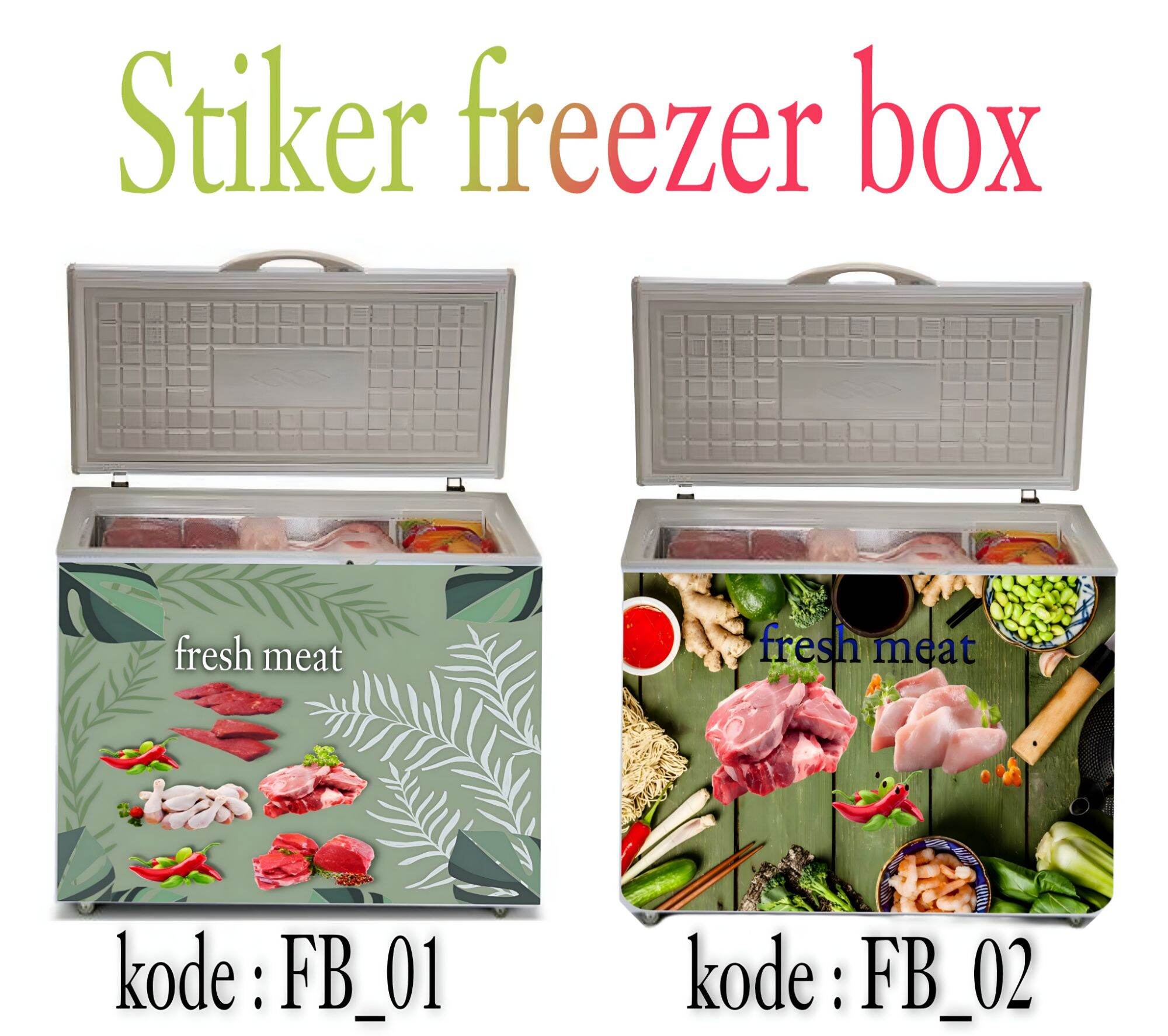 Stiker freezer box motif frest meat | Lazada Indonesia