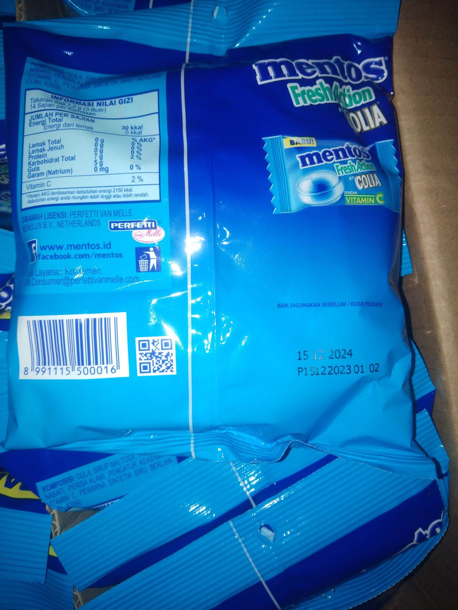 permen Golia mentos fresh action rasa MINT dan LEMON MADU dengan ...