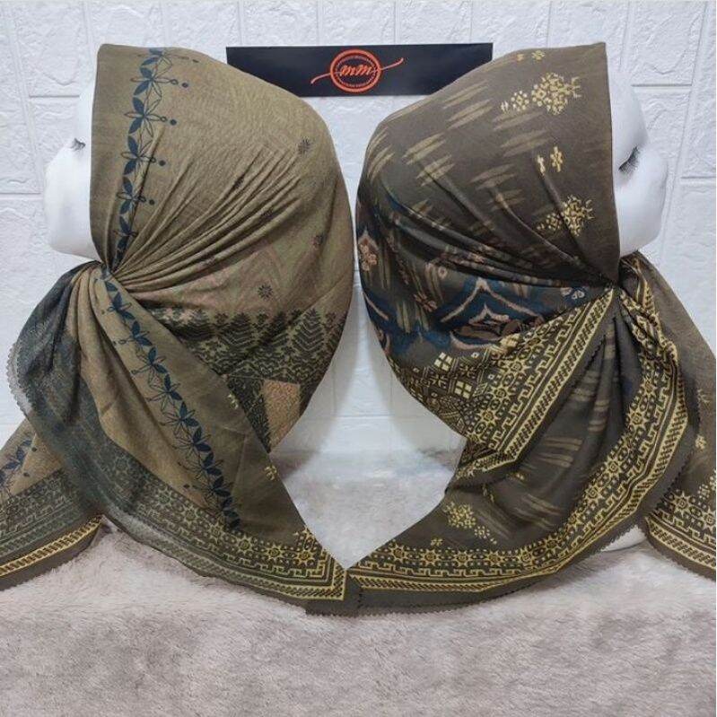 BISA COD Kerudung Segi Empat Voal Premium Motif My Lady bunga | Hijab Denay Lasercut edition ...