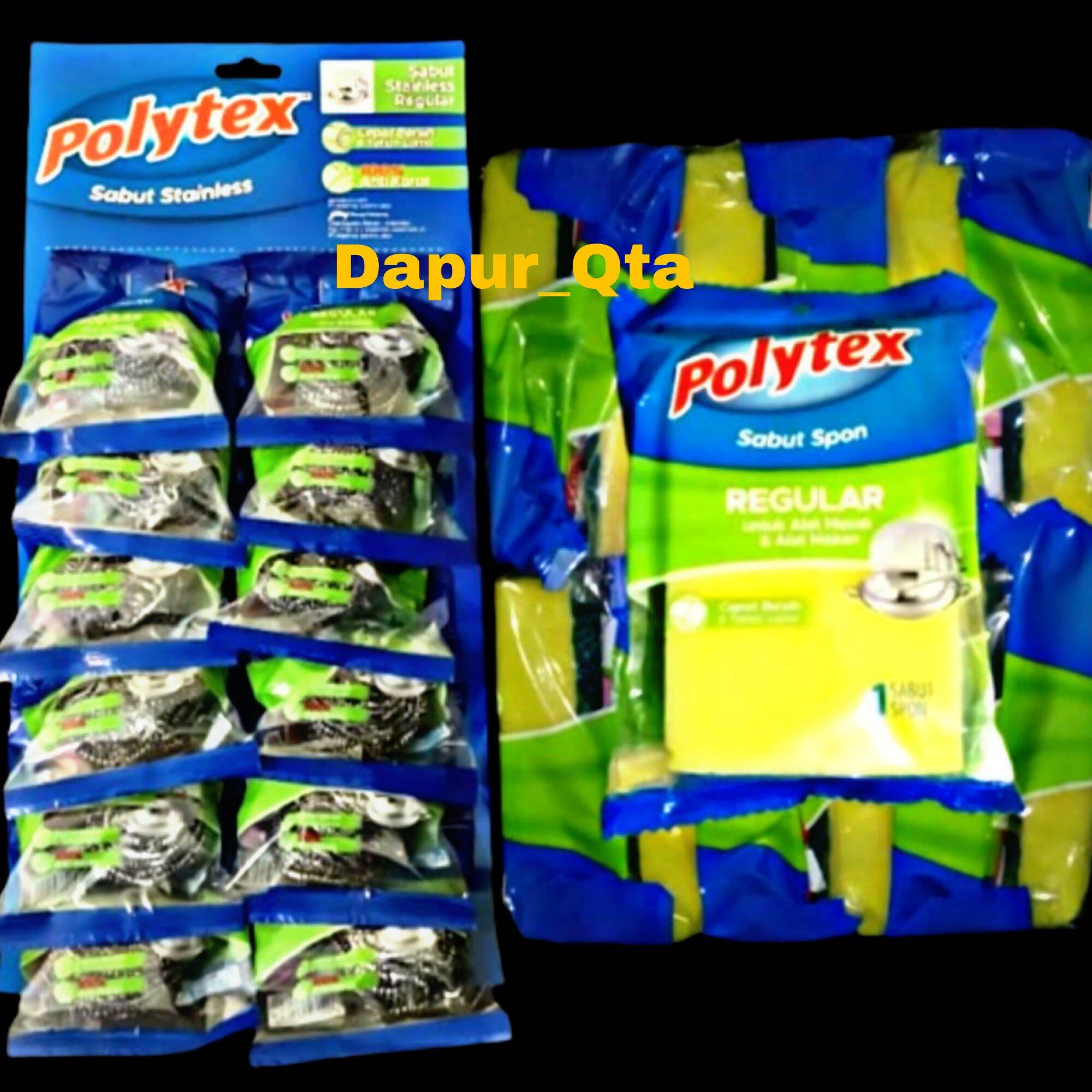 PROMO Paket Hemat Polytex Sabut Spons Cuci Piring - 12 pcs + Sabut Stainless Regular - 12 pcs ...