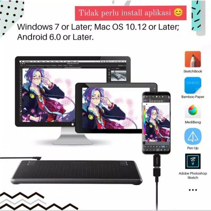 Huion H430P Graphic Drawing Tablet Design Signature OSU Tablet Gambar ...
