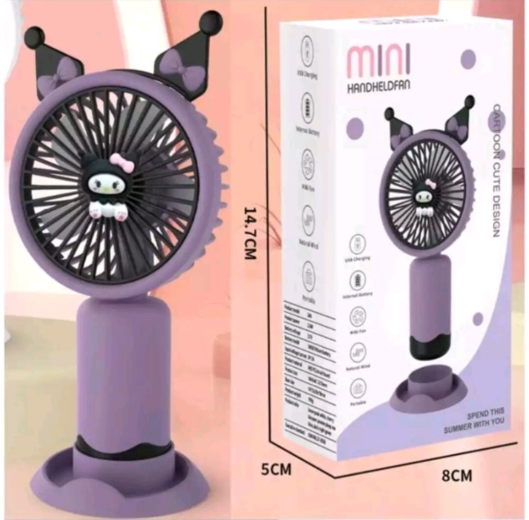 KIPAS MINI FUN MOTIF SANRIO TANDUK & LABUBU KARAKTER LUCU DAN IMUT ...