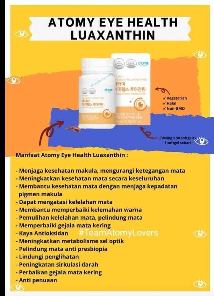 Eye Health LUAXANTHIN ( Kesehatan Mata Atomy LUAXANTHIN ) 90'softgels ...