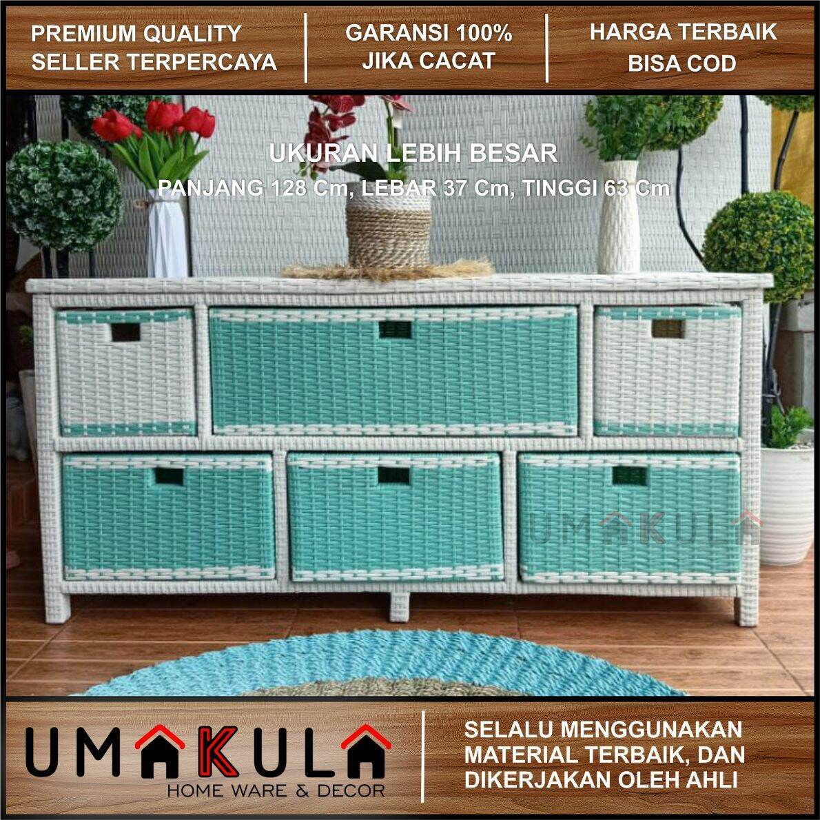 LEMARI RAK ROTAN SINTETIS 6 KOTAK LACI JASMINE VARIASI WARNA Murah ...
