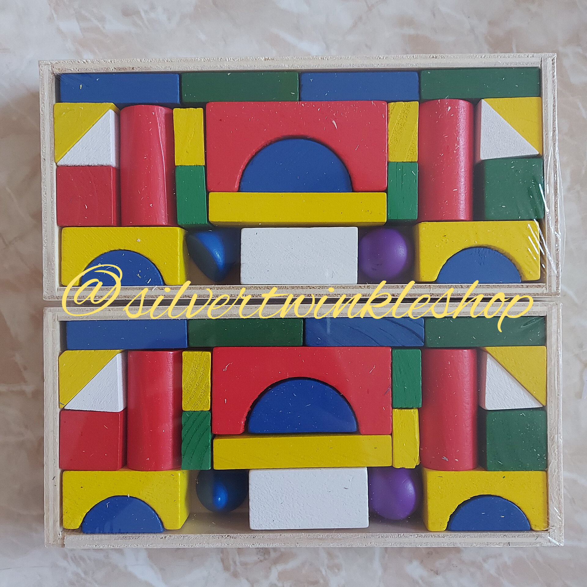 Mainan edukasi anak balok kayu wooden puzzle toy toys brick building ...