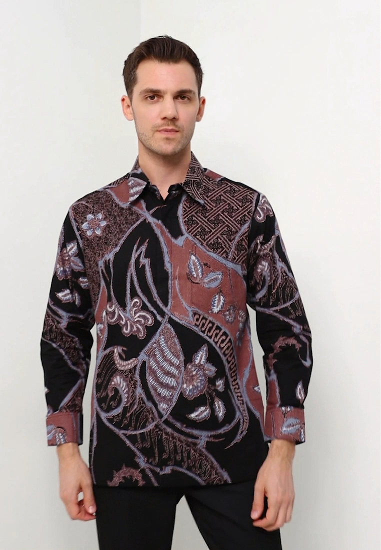 Arjuna Weda Kemeja Batik pria Motif Sawat Nitik Sewu | Lazada Indonesia
