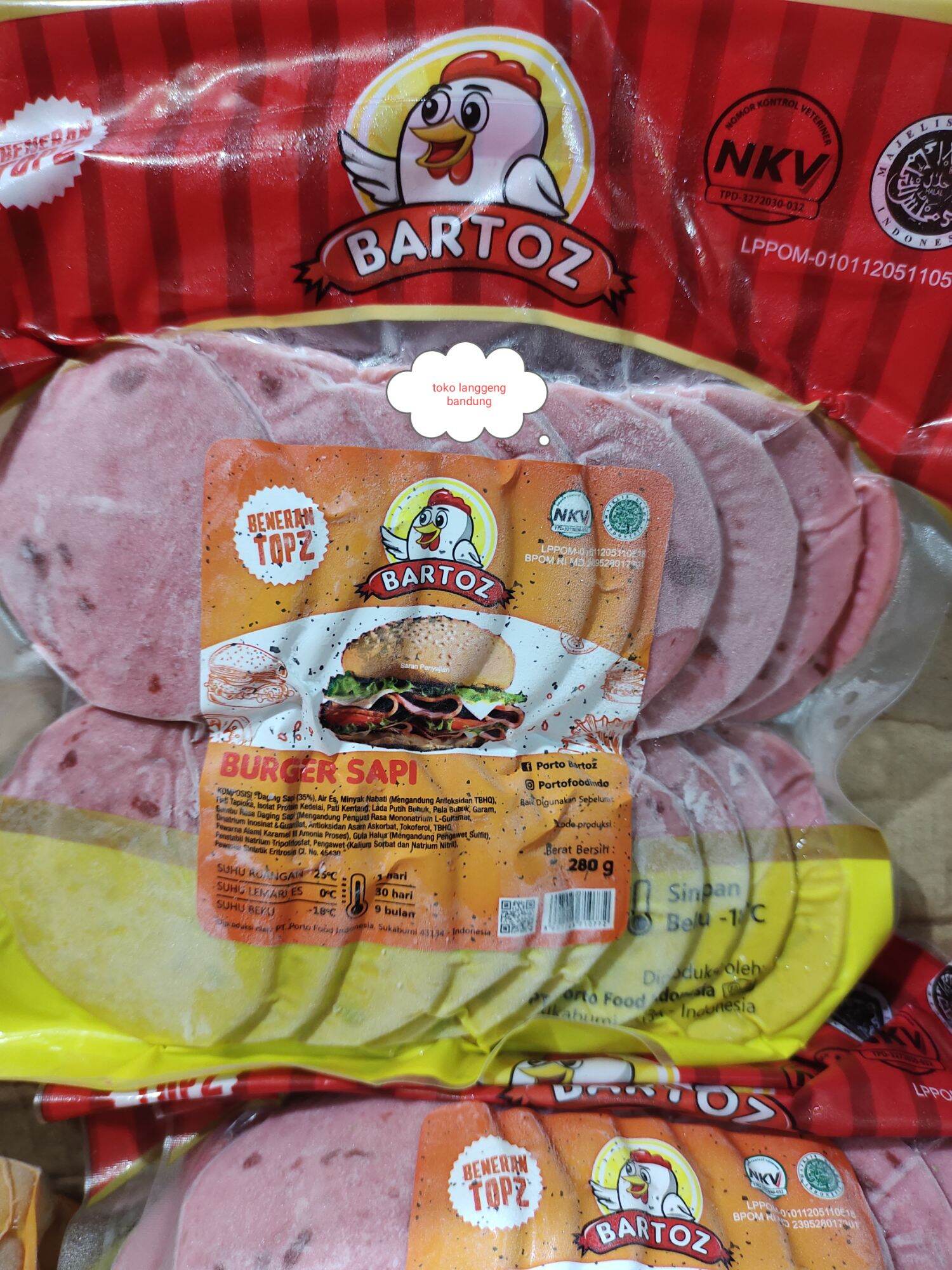 Burger Sapi Bartos (berat bersih 280 g) | Lazada Indonesia
