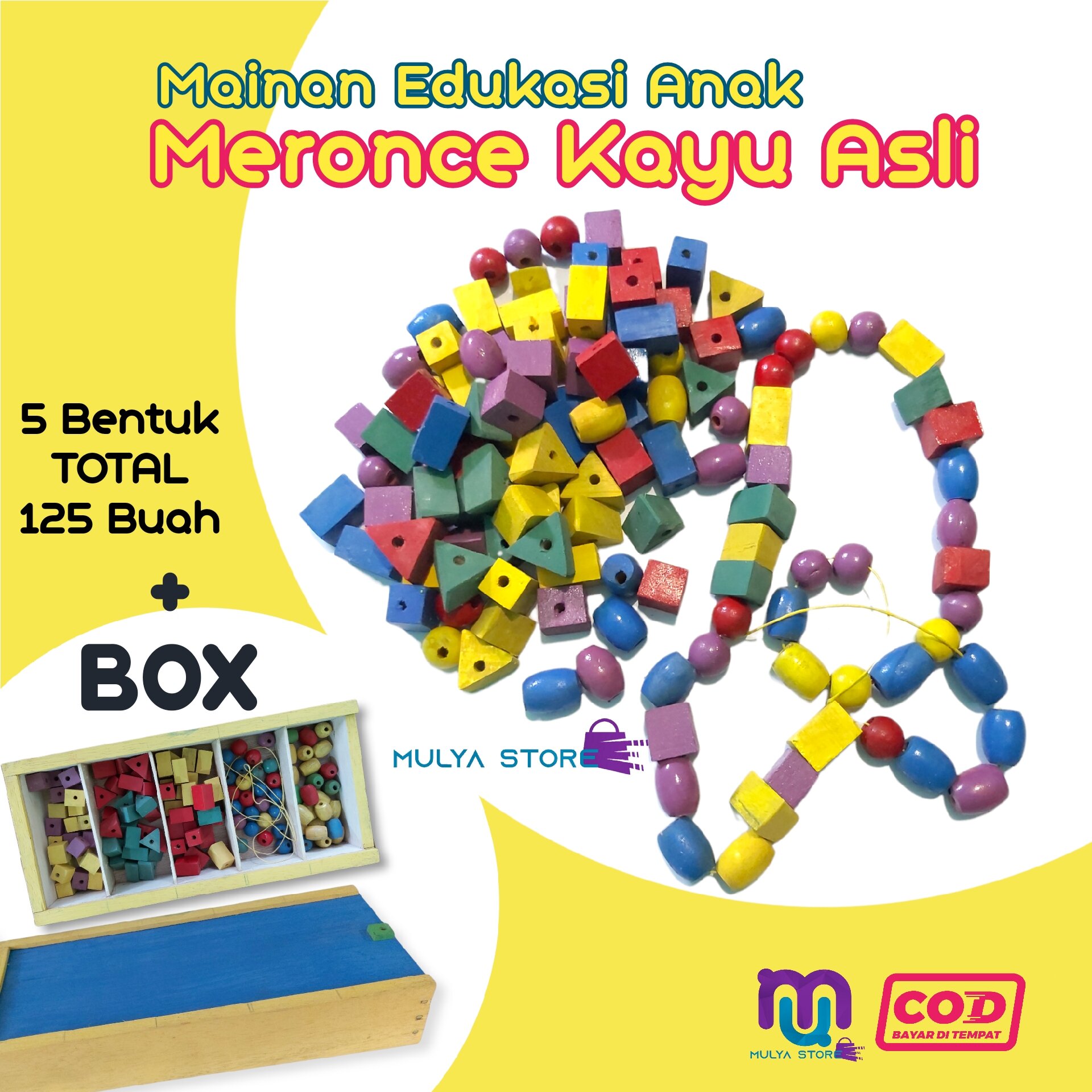 Mainan Edukasi Anak Meronce Balok Kayu / Balok Kayu Ronche Meronce ...