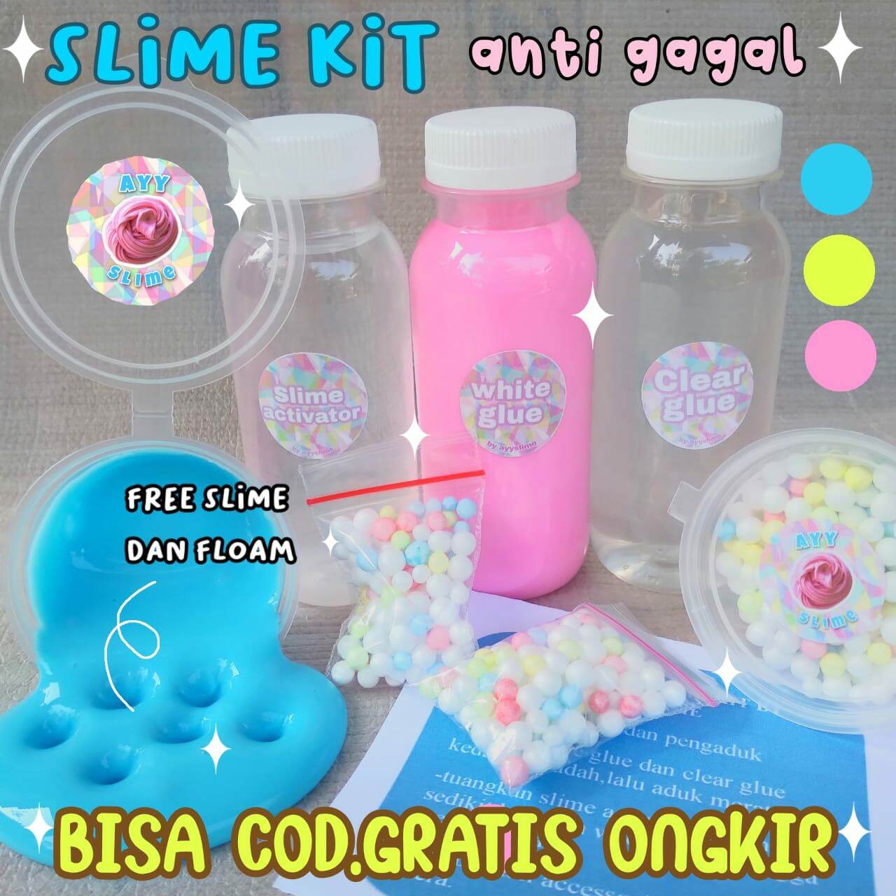 (cod) Slime kit lengkap berkualitas anti gagal dan anti ribet ayyslime ...