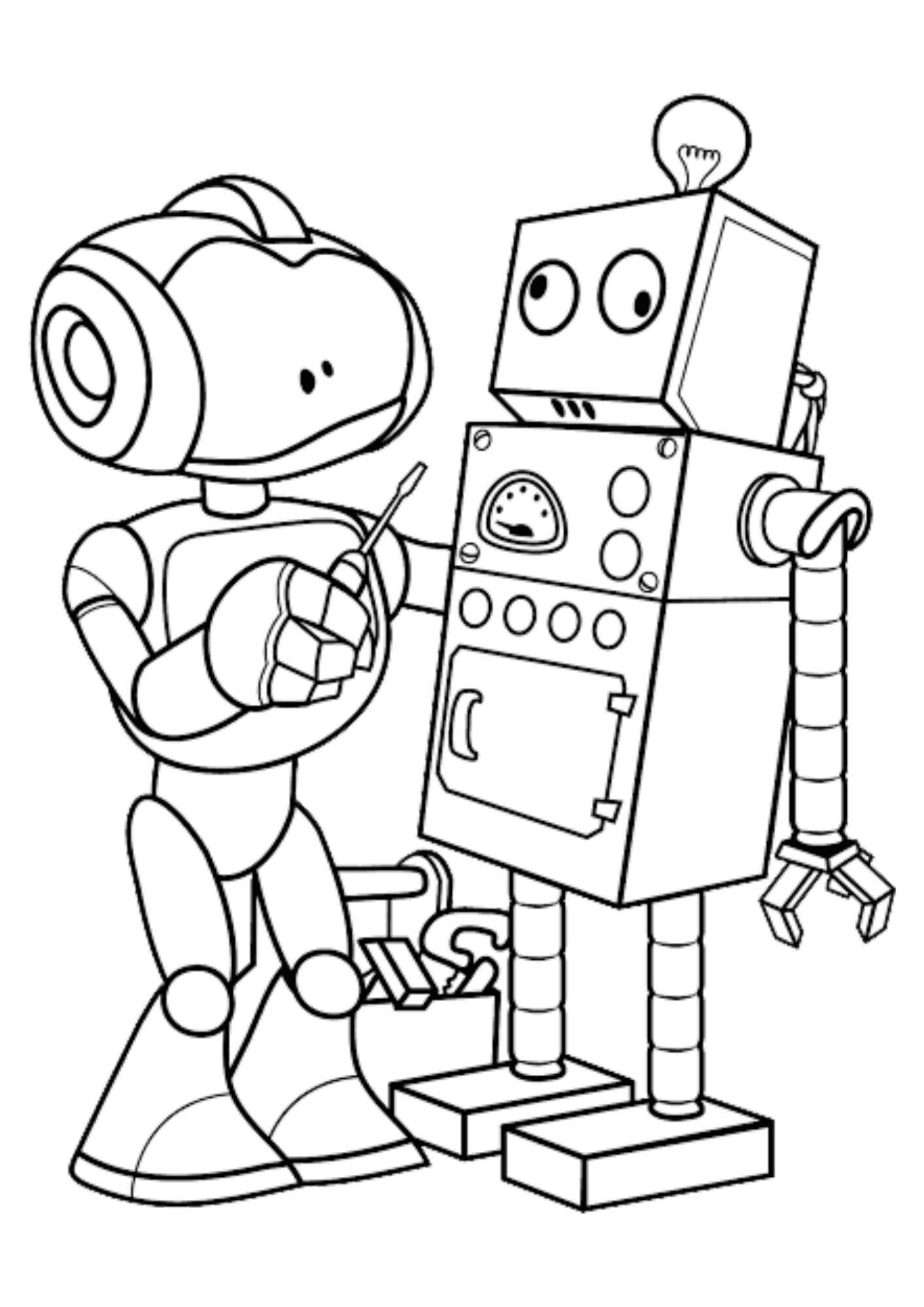 5 lembar kertas mewarnai tema robot | Lazada Indonesia