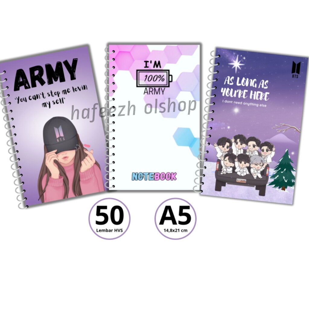 Buku Catatan Notebook Notes Notepad Spiral A5 BTS Army BTS | Lazada ...