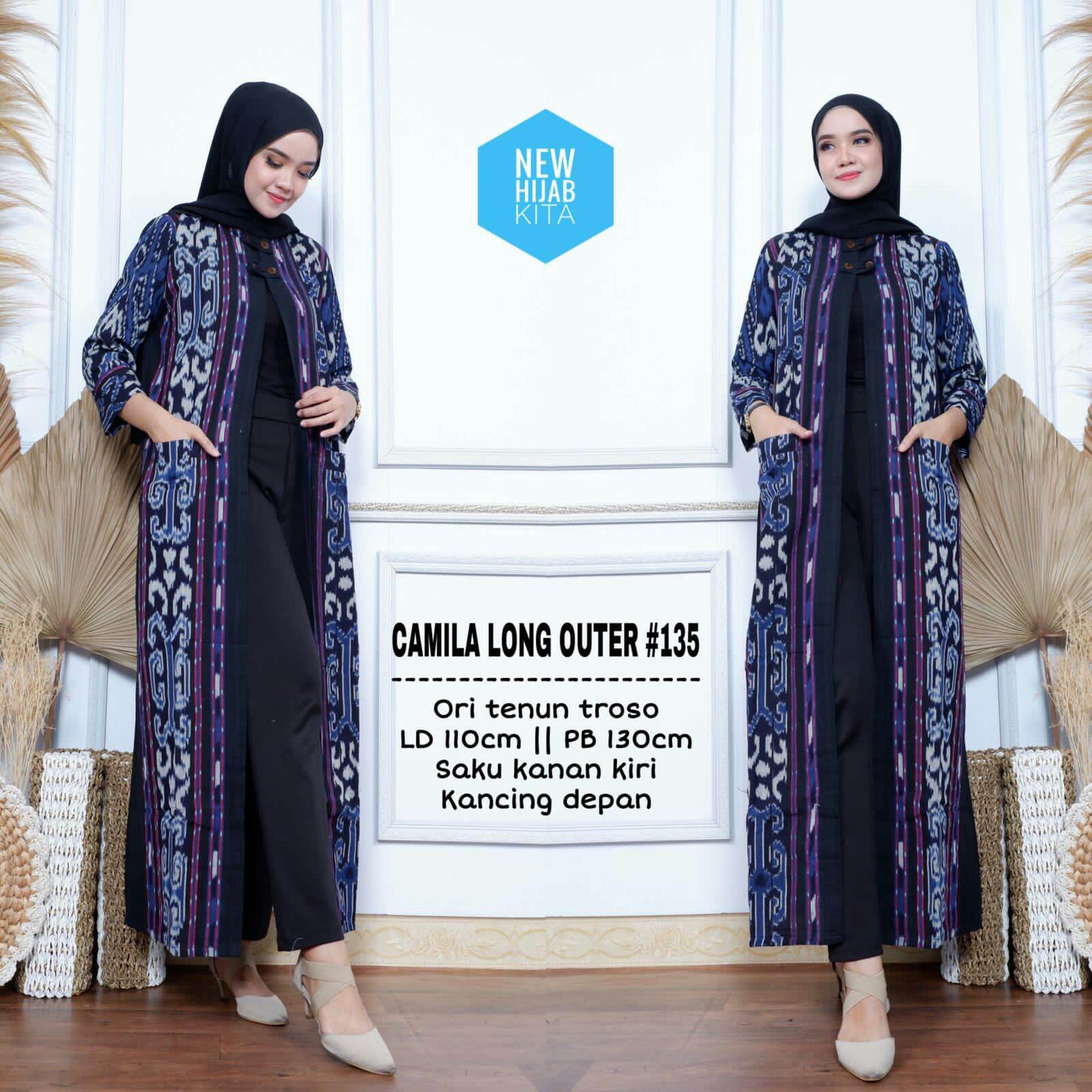 CAMILA LONG OUTER / OUTER KAIN TENUN TROSO PREMIUM / OUTER ETNIK ...