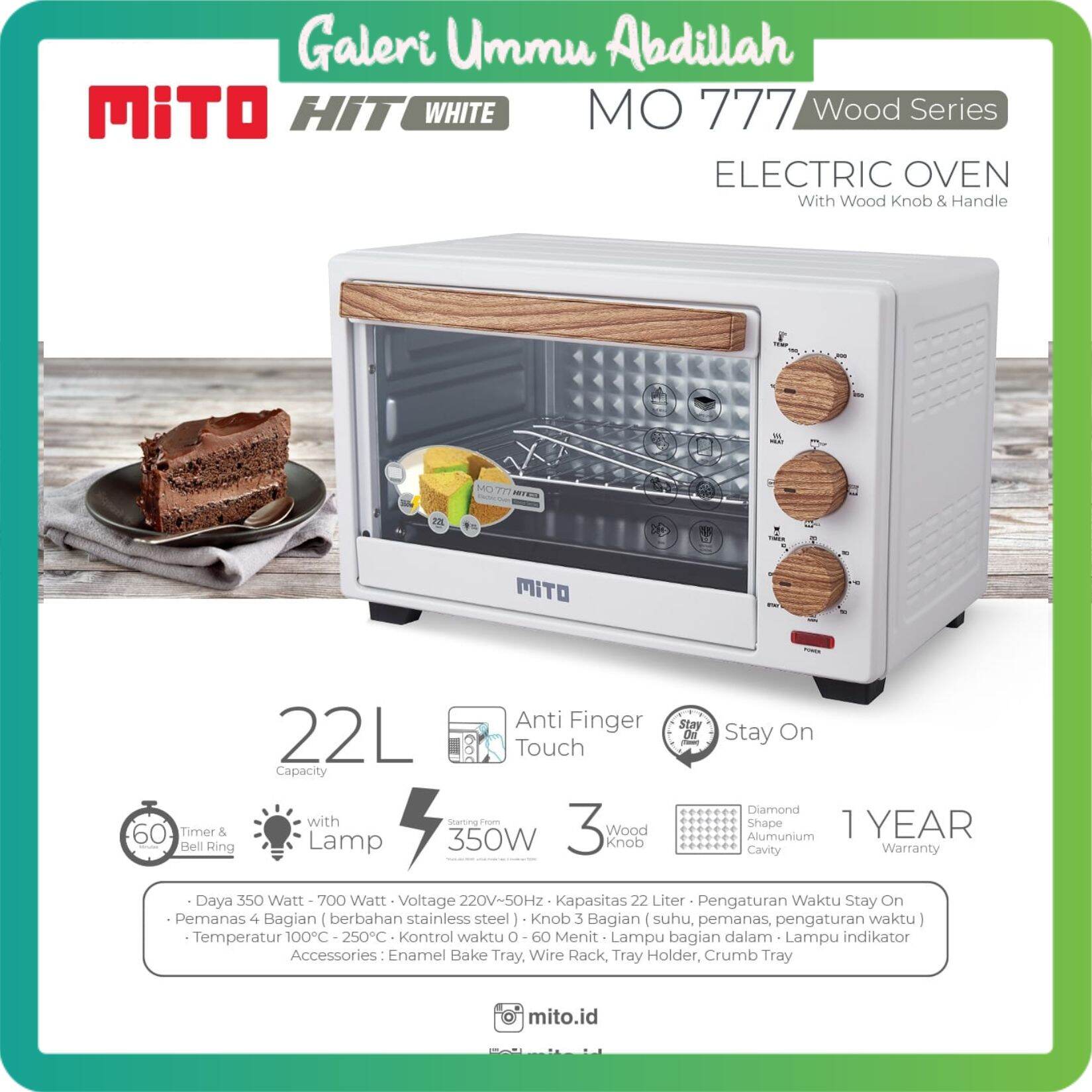 Mito MO777 (FREE Pencapit Anti panas) Oven Listrik MITO HIT MO 777 Low ...