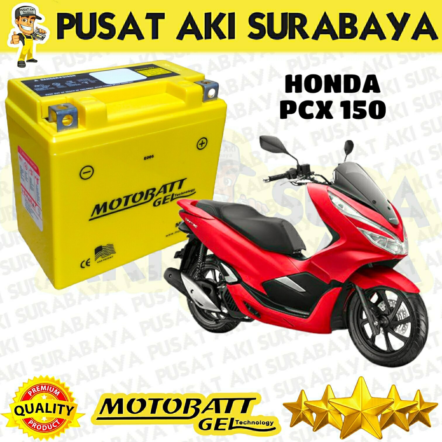 THE BEST AKI MOTOBATT MTZ6S 12 VOLT 6 AH ACCU KERING MOTOR GEL HONDA PCX 150 PCX 125 PCX 160 ADV ...