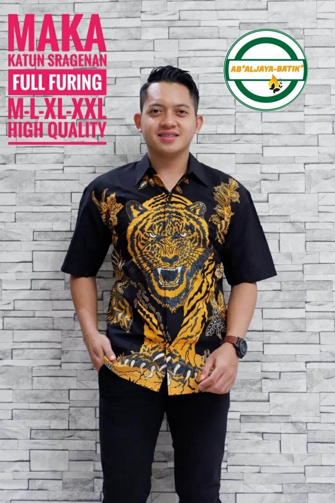 Kemeja batik motif macan / kemeja batik motif harimau terbaru / baju ...