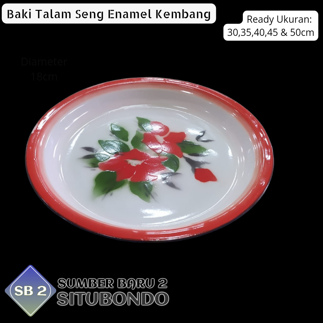 Baki Nampan Talam Seng Enamel Kembang Jadul | Lazada Indonesia