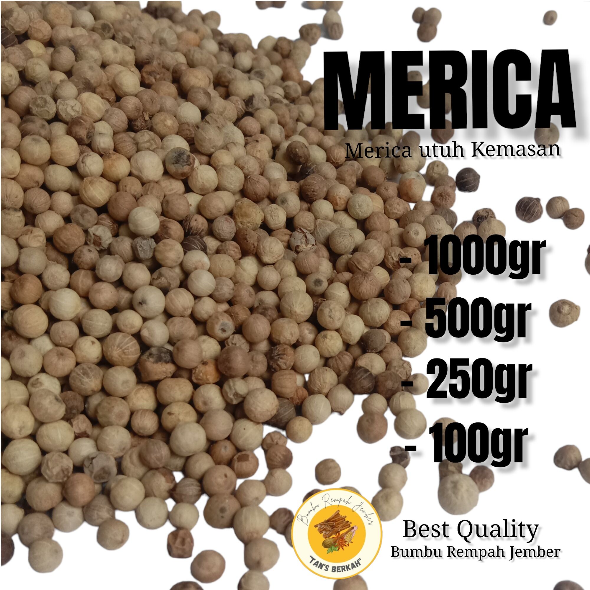Merica Utuh | Lada putih kemasan 1kg dan 500gr | Lazada Indonesia