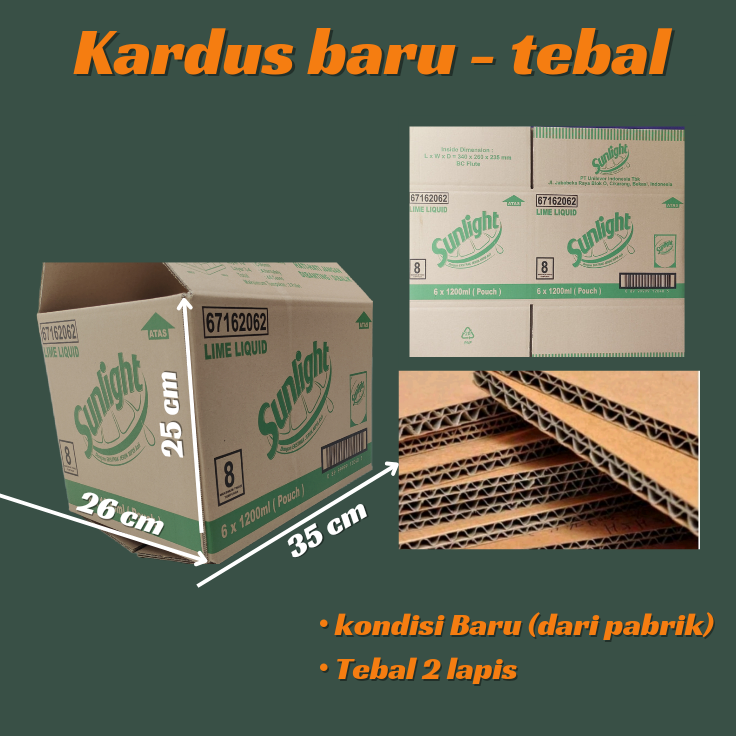 kardus 2 layer box Tebal Boks Pindahan karton double wall packing ...