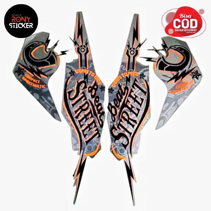 STIKER STRIPING BEAT STREET 2019 HITAM SILVER LIS BODY MOTOR | Lazada ...