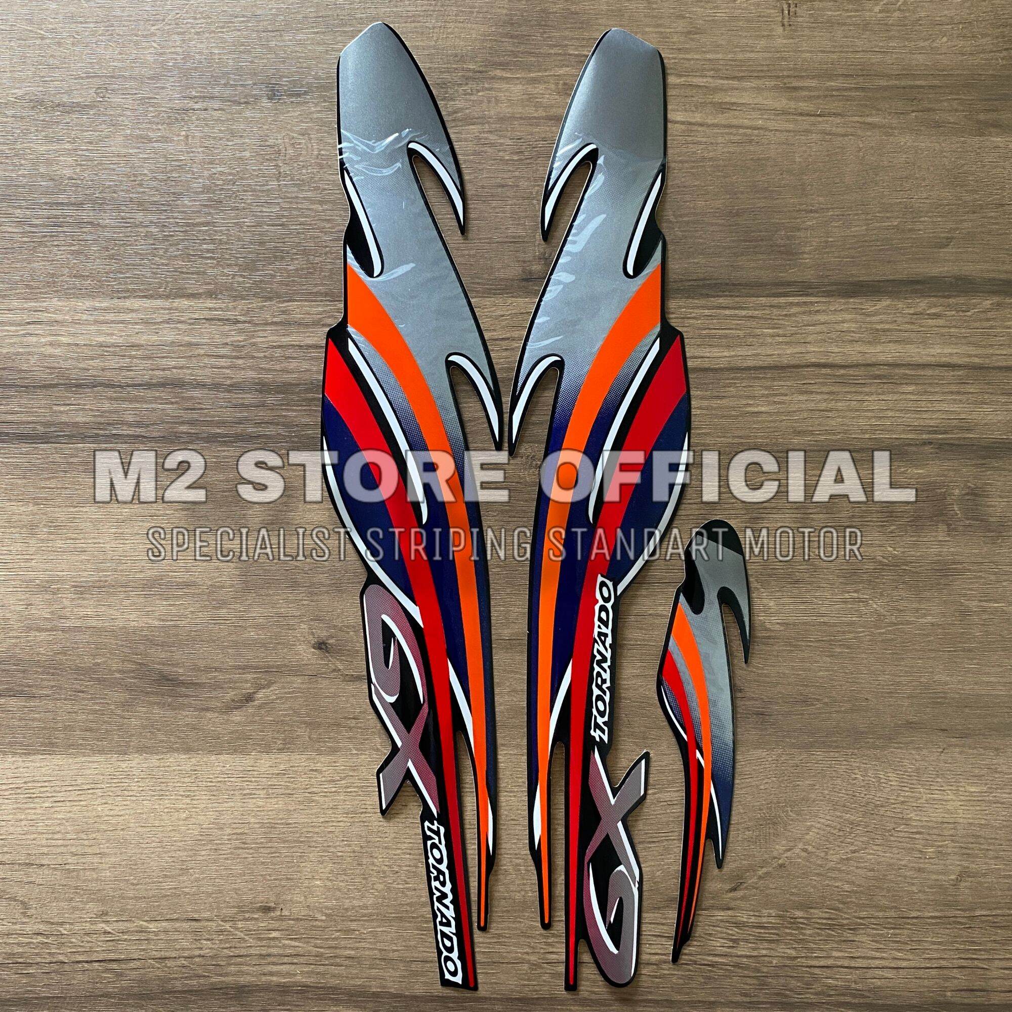 STRIPING STRIPPING SUZUKI TORNADO GX 1998 HITAM MERAH STICKER STIKER ...