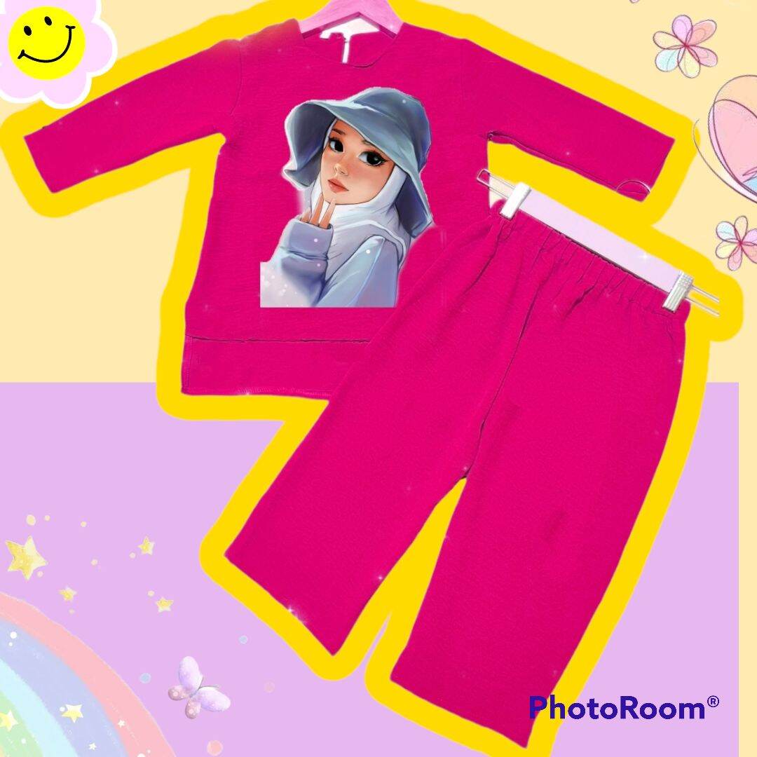 Setelan Anak Viral ( kartun ) Sablon Bahan crinkle air flow mulai dari ...