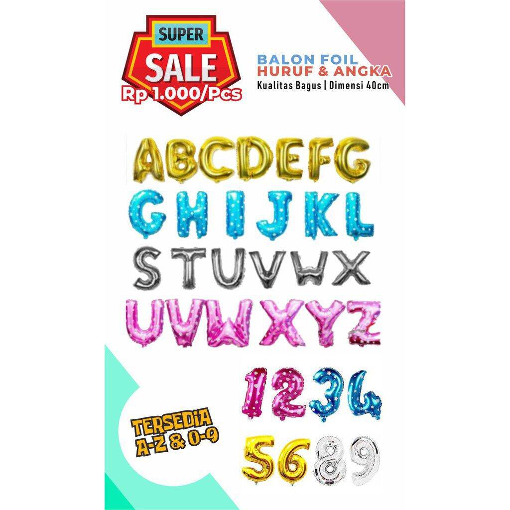 Balon huruf bahan foil balon pesta M-X | Lazada Indonesia