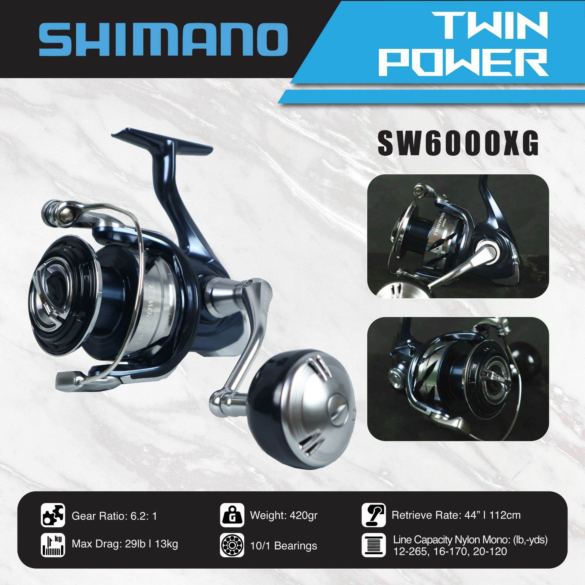 REEL SPINNING SHIMANO TWIN POWER SW 6000 XG | Lazada Indonesia