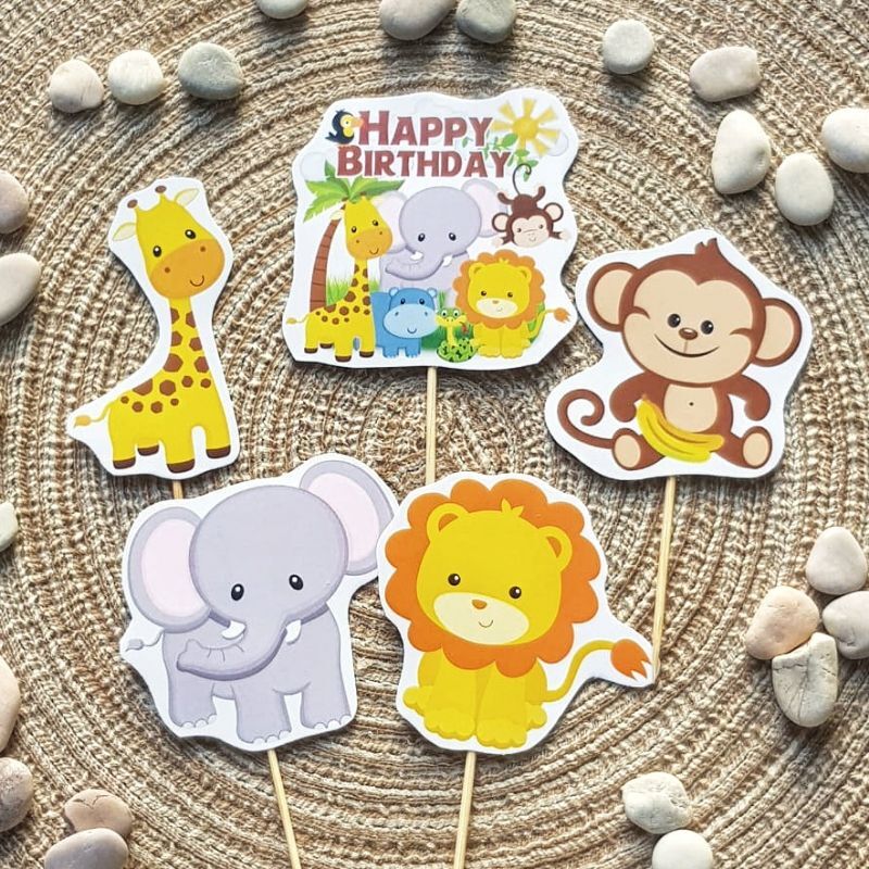 mini topper toper hiasan dekorasi tusukan kue cup cake ulang tahun ...