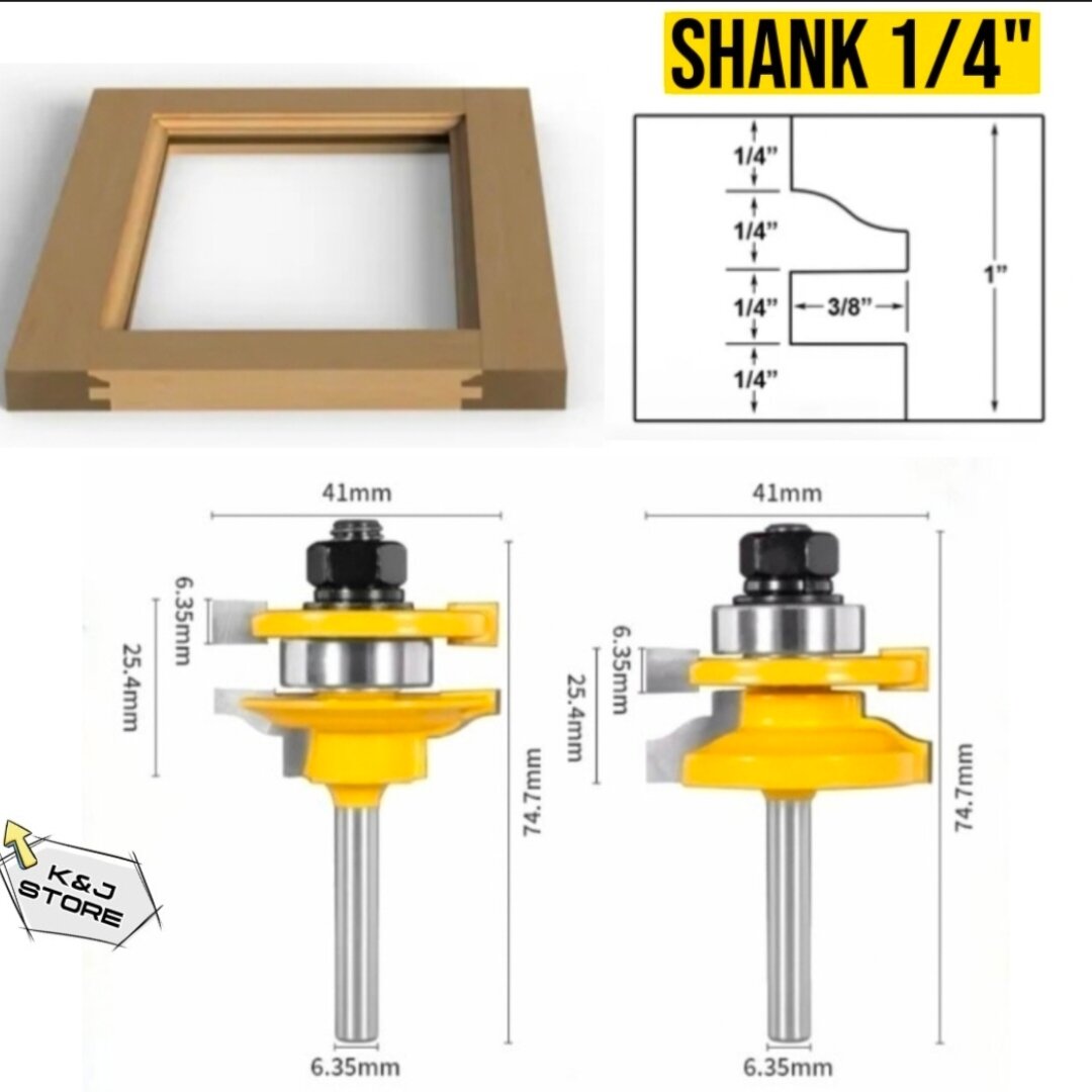 Mata Pisau Profil Frame Pintu Rail and Stile Door Trimmer Router Bits ...