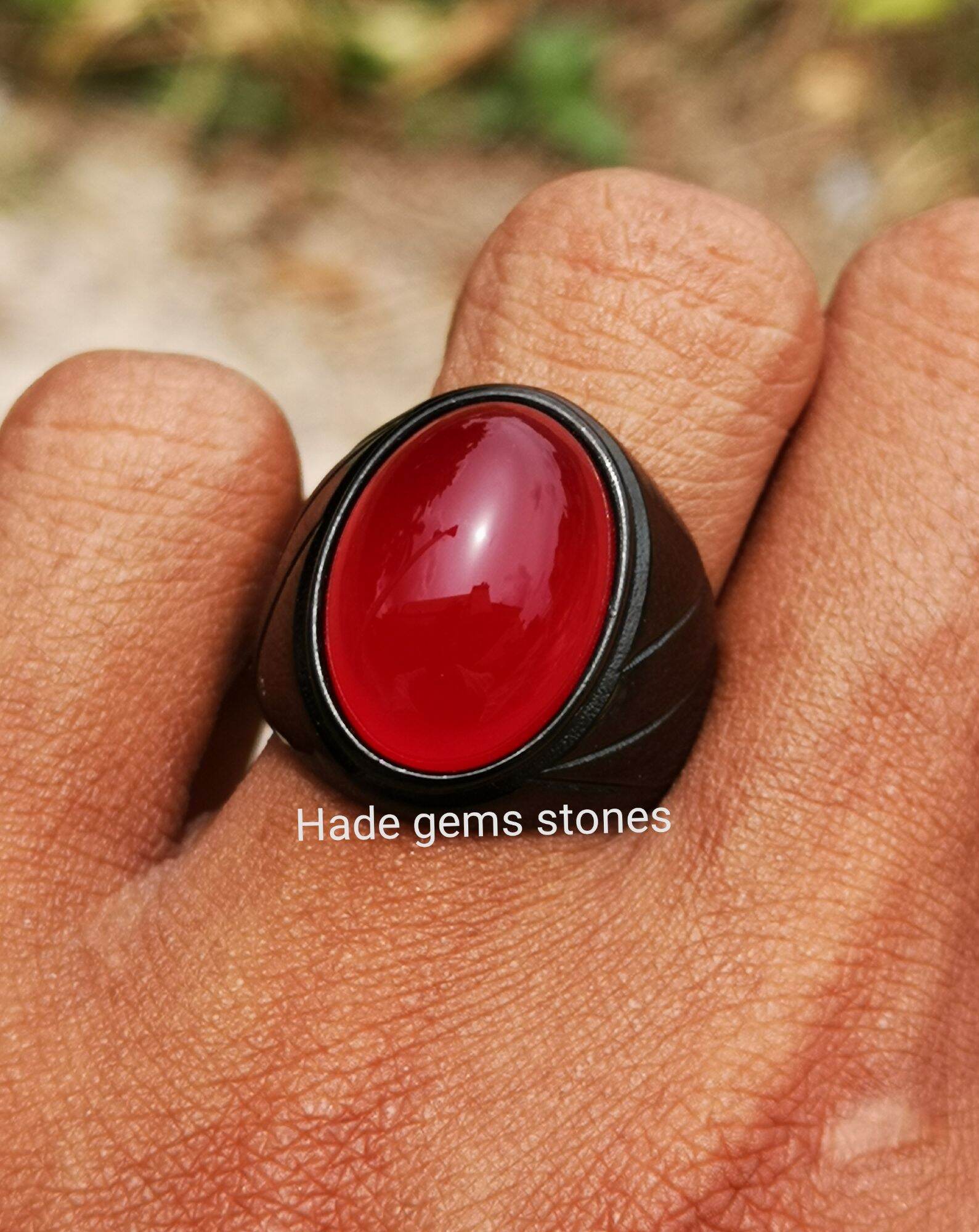 natural batu 100% red baron carnelian super kualitas ring warna hitam ...