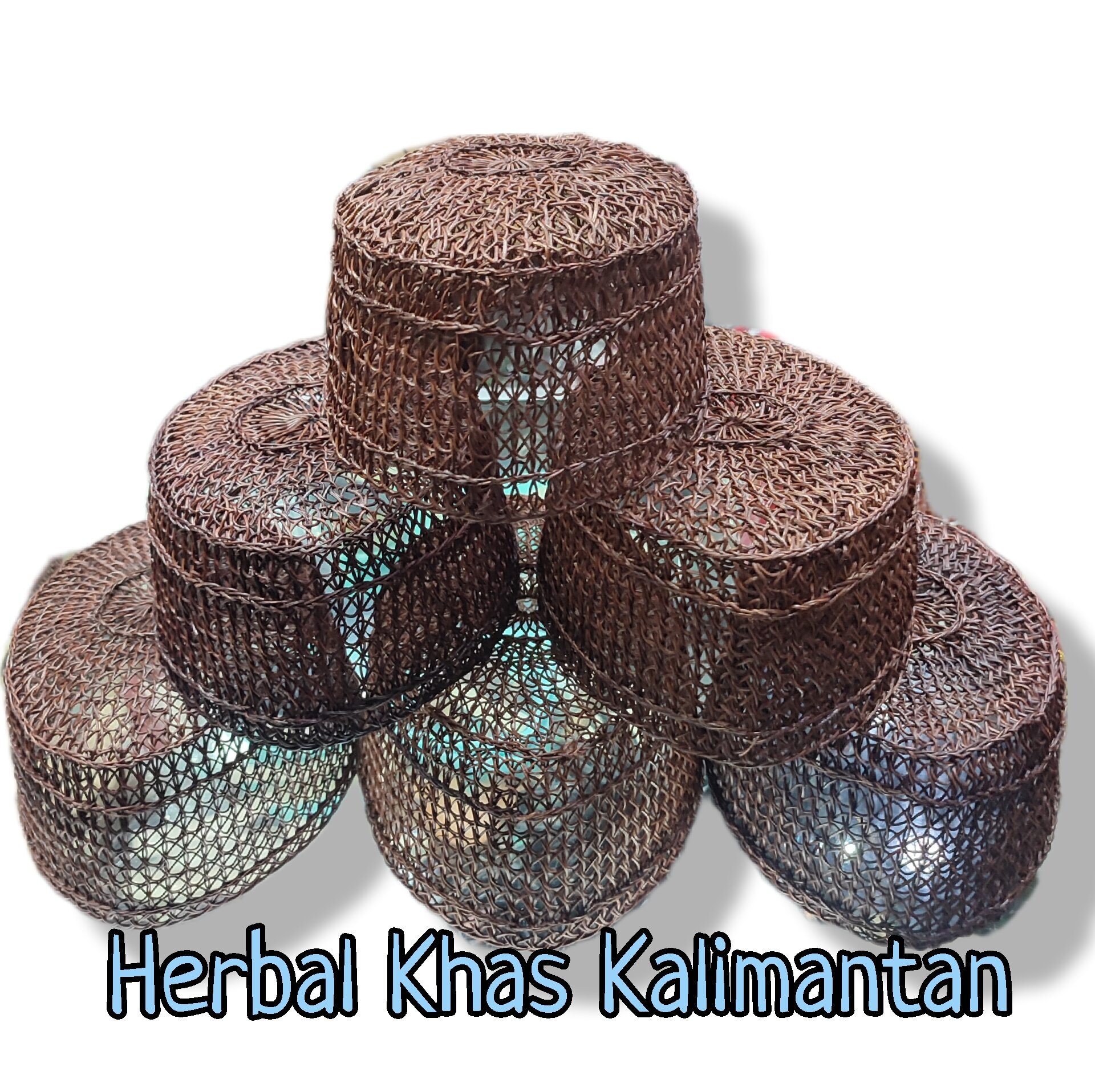 KOPIAH / PECI AKAR ROTAN ORIGINAL KHAS KALIMANTAN MODEL LONJONG WARNA ...