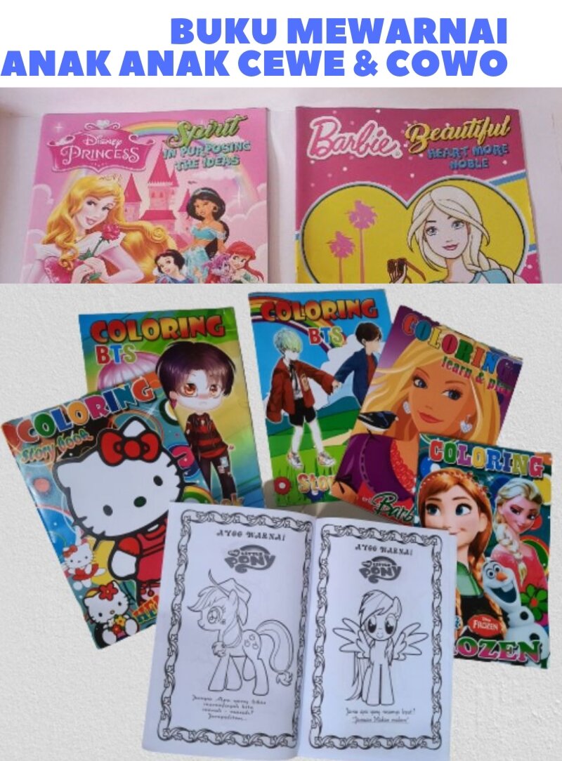 BUKU MEWARNAI ANAK ANAK - COLORING BOOK - MAINAN EDUKASI BUKU MEWARNAI ...