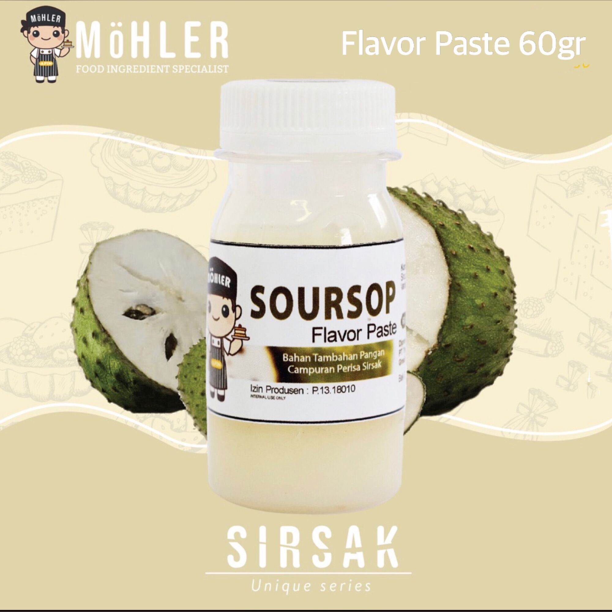 MOHLER Pasta Perisa Pewarna 60gr - SOURSOP / SIRSAK | Lazada Indonesia