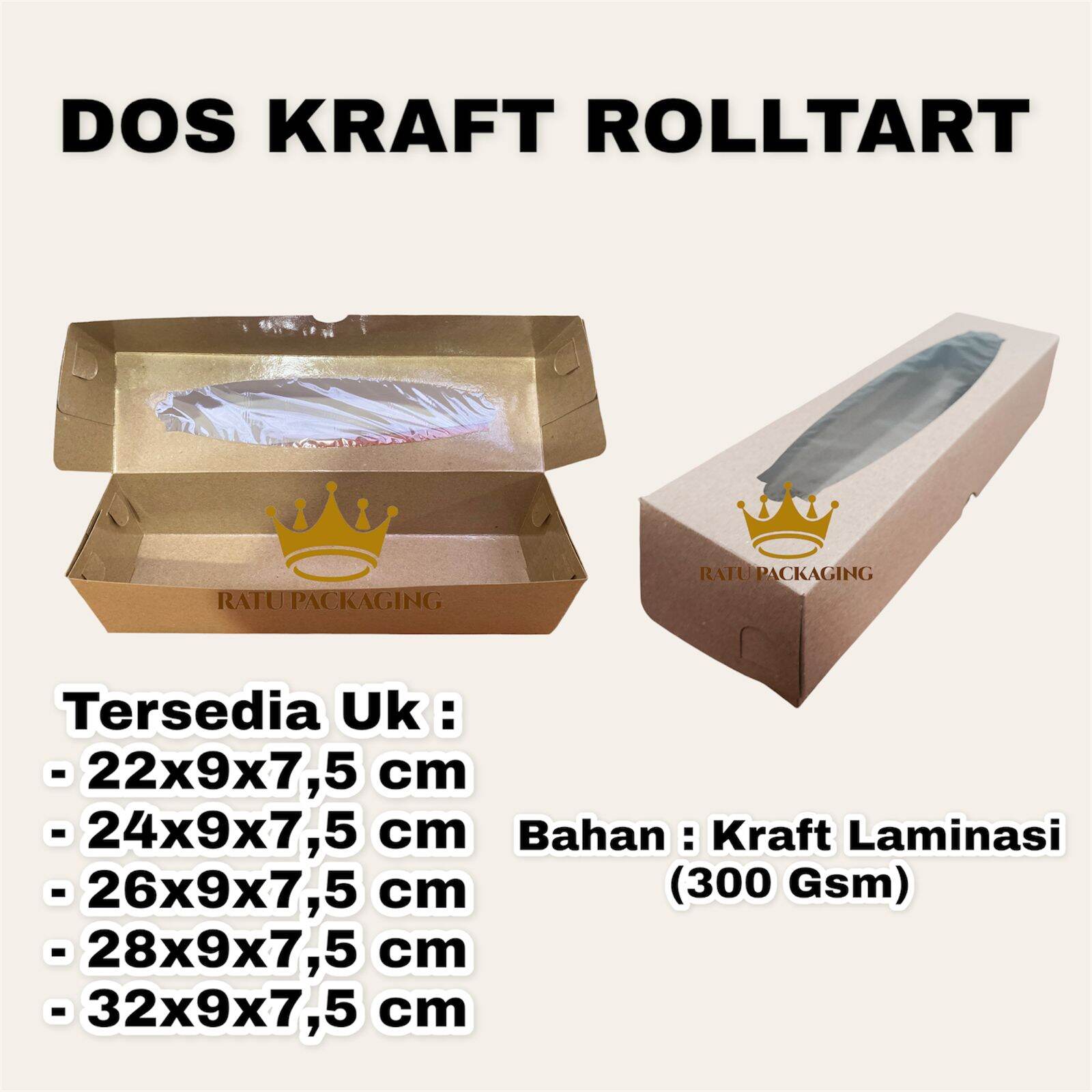 DOS KRAFT ROLLTART LAMINASI KARDUS KARTON BOX HAMPERS KUE | Lazada ...