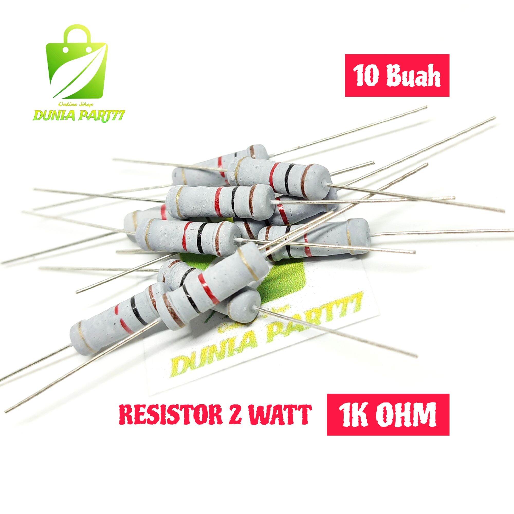 (10 buah) RESISTOR 2WATT 1K OHM RESISTOR 2W 1K RESISTOR 2 WATT 1K | Lazada Indonesia