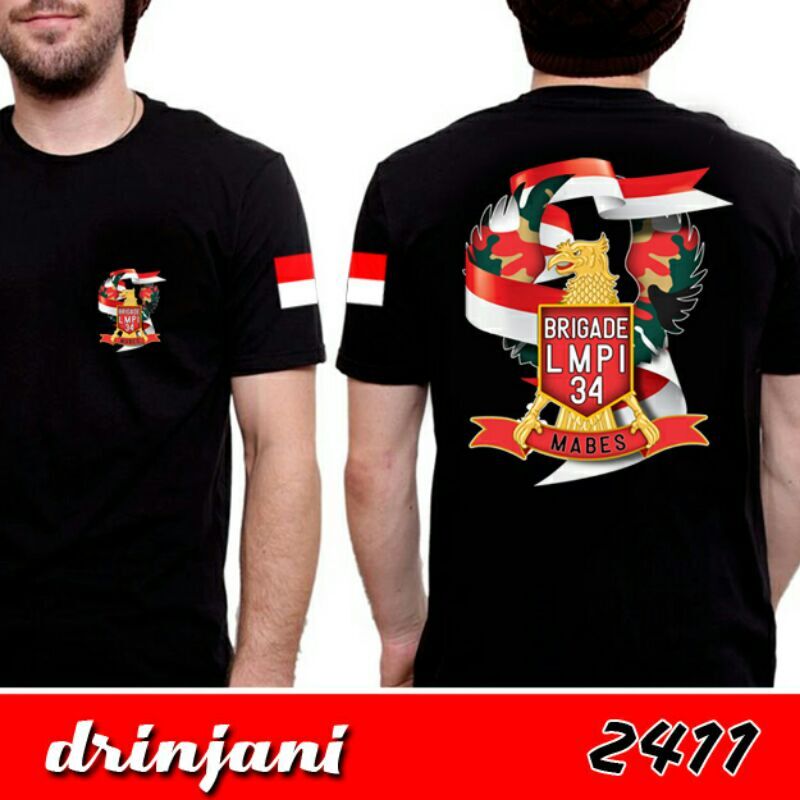 kaos / baju / lmpi / laskar merah putih indonesia / brigade / sablon ...
