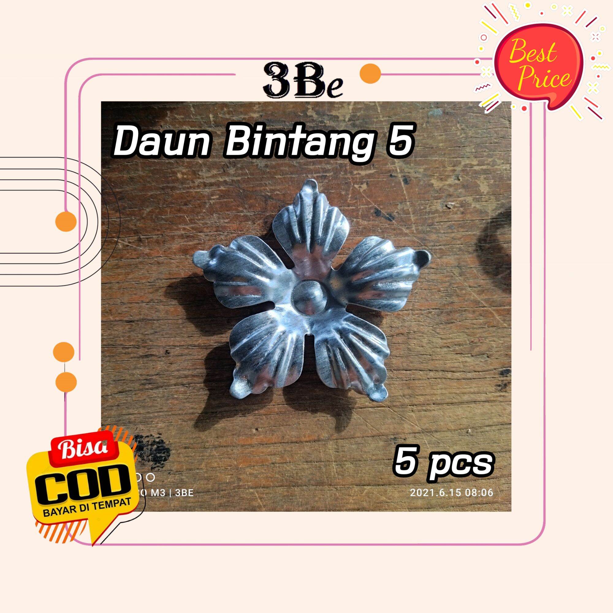 100pcs Bunga daun bintang 5 ornamen pintu pagar besi plat kanopi ...