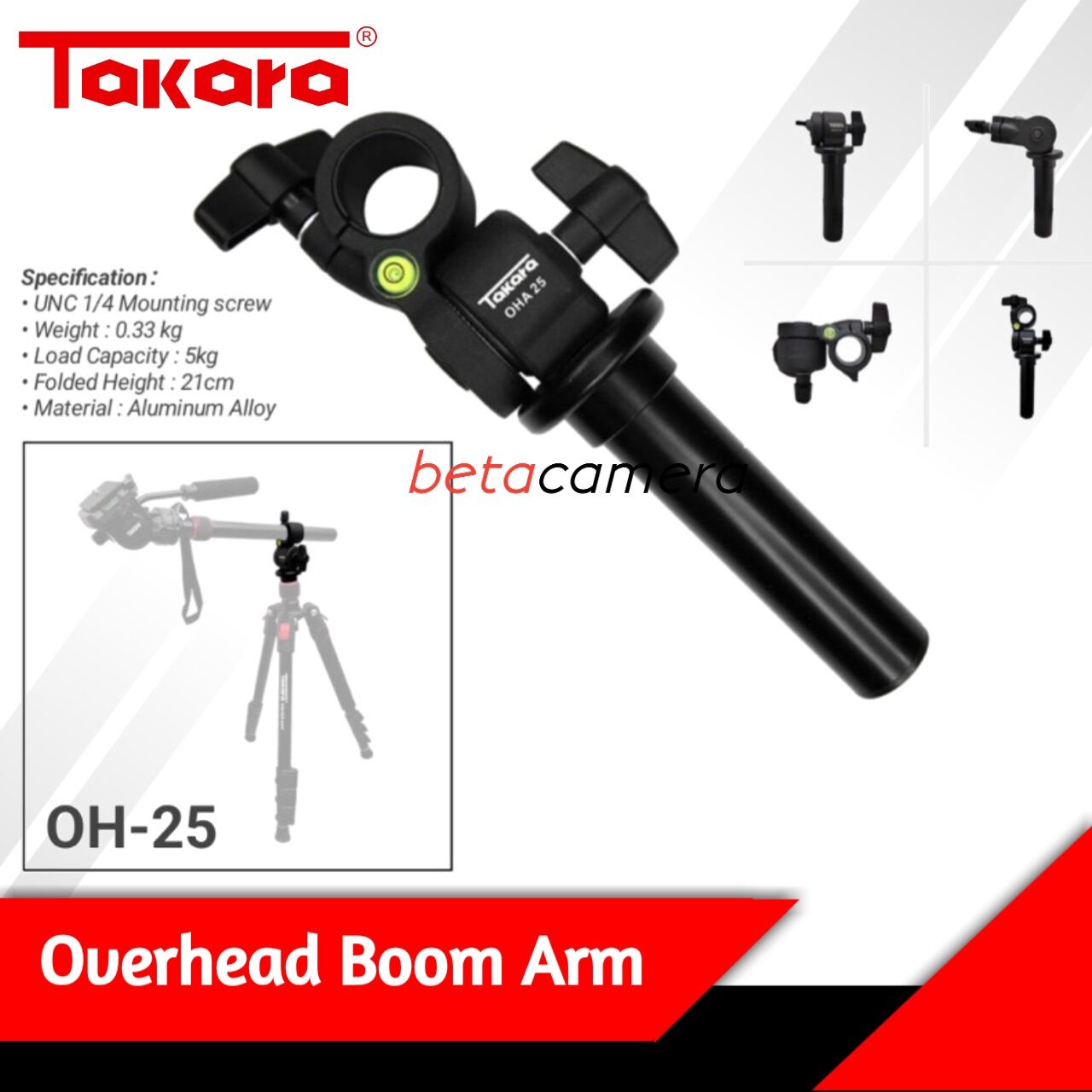 TAKARA OH 25 OH25 Overhead Boom Arm Bracket Mount Tripod | Lazada Indonesia