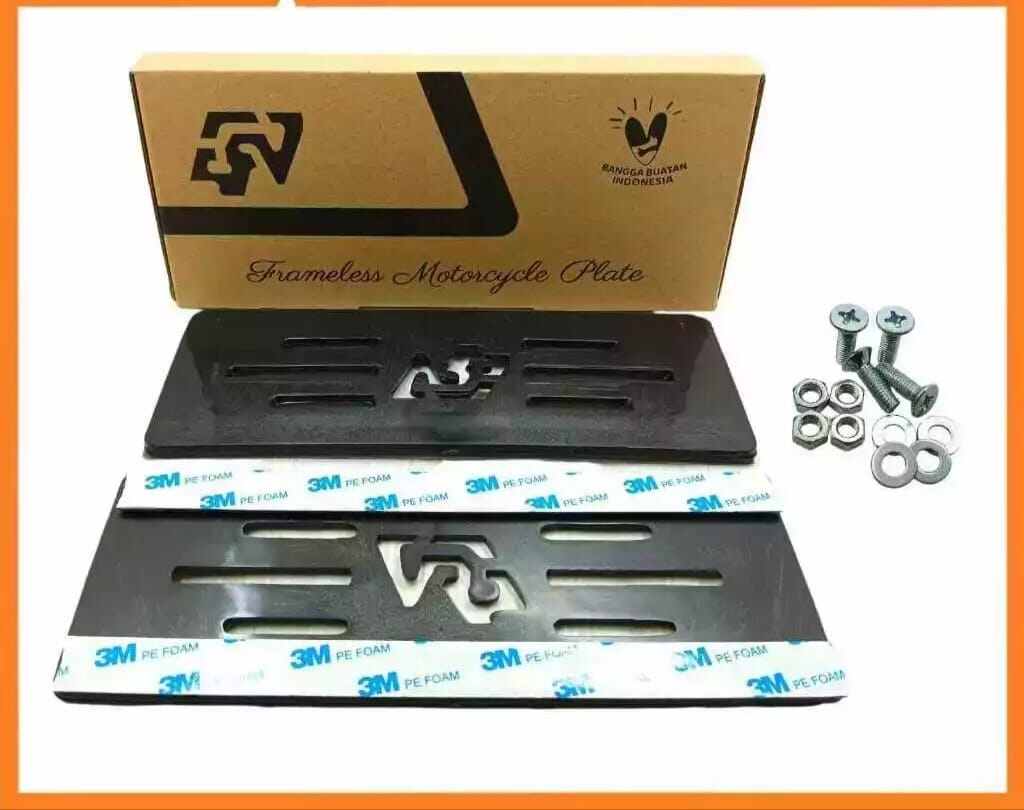 Bingkai Plat Nomor Motor Bingkai Plat Frameless Sepasang | Lazada Indonesia