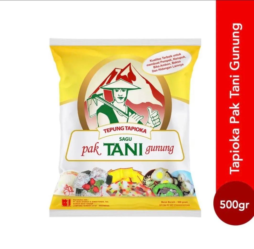 SAGU TANI GUNUNG / TEPUNG TAPIOKA CAP PAK TANI GUNUNG 500GR | Lazada ...