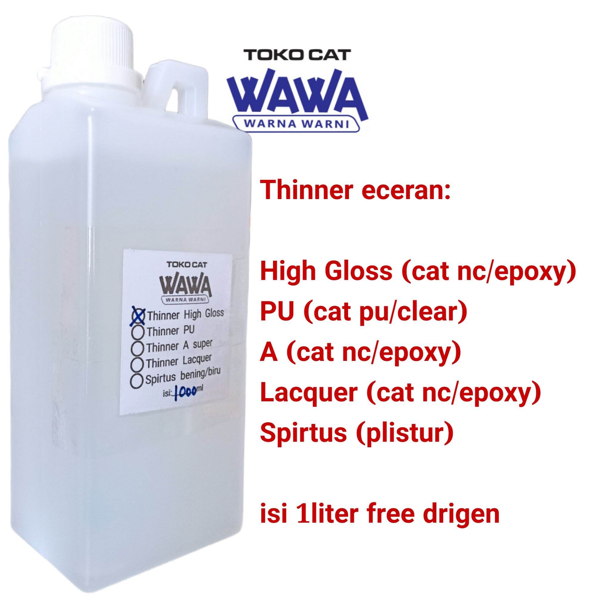 thinner eceran drigen seliter spirtus tiner PU tiner A tiner HG ...