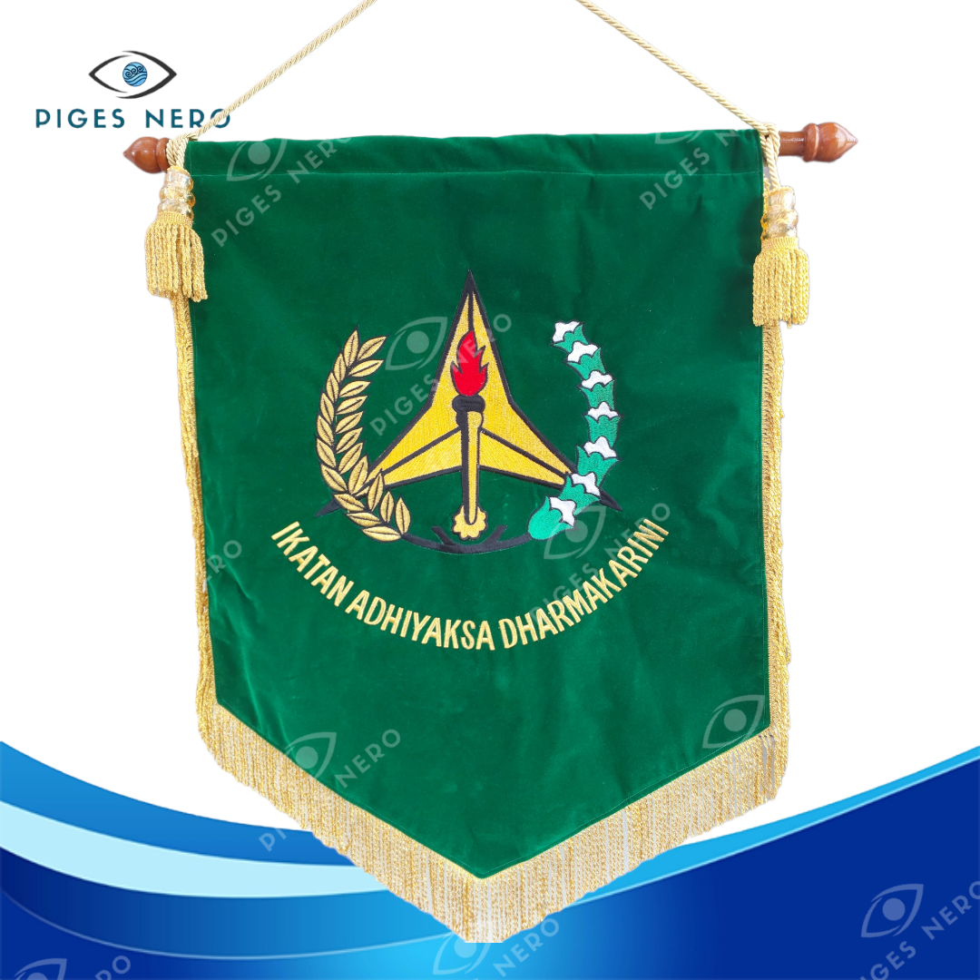 Bendera Vandel Pennant Logo IAD 55x75 cm Bordir + Palang Kayu | Lazada ...
