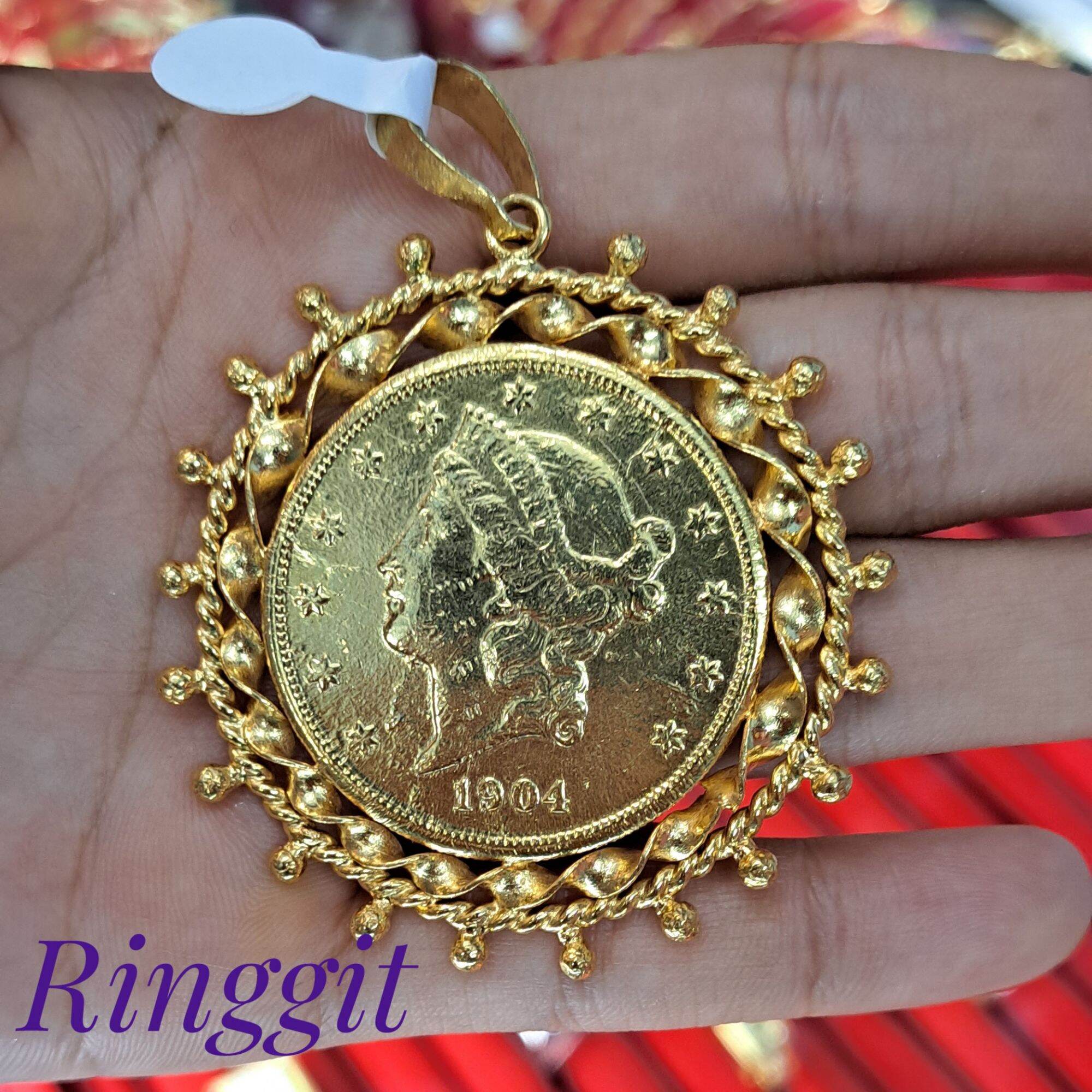 Liontin Matahari Kalung Ringgit Rupiah Lapis Emas | Lazada Indonesia