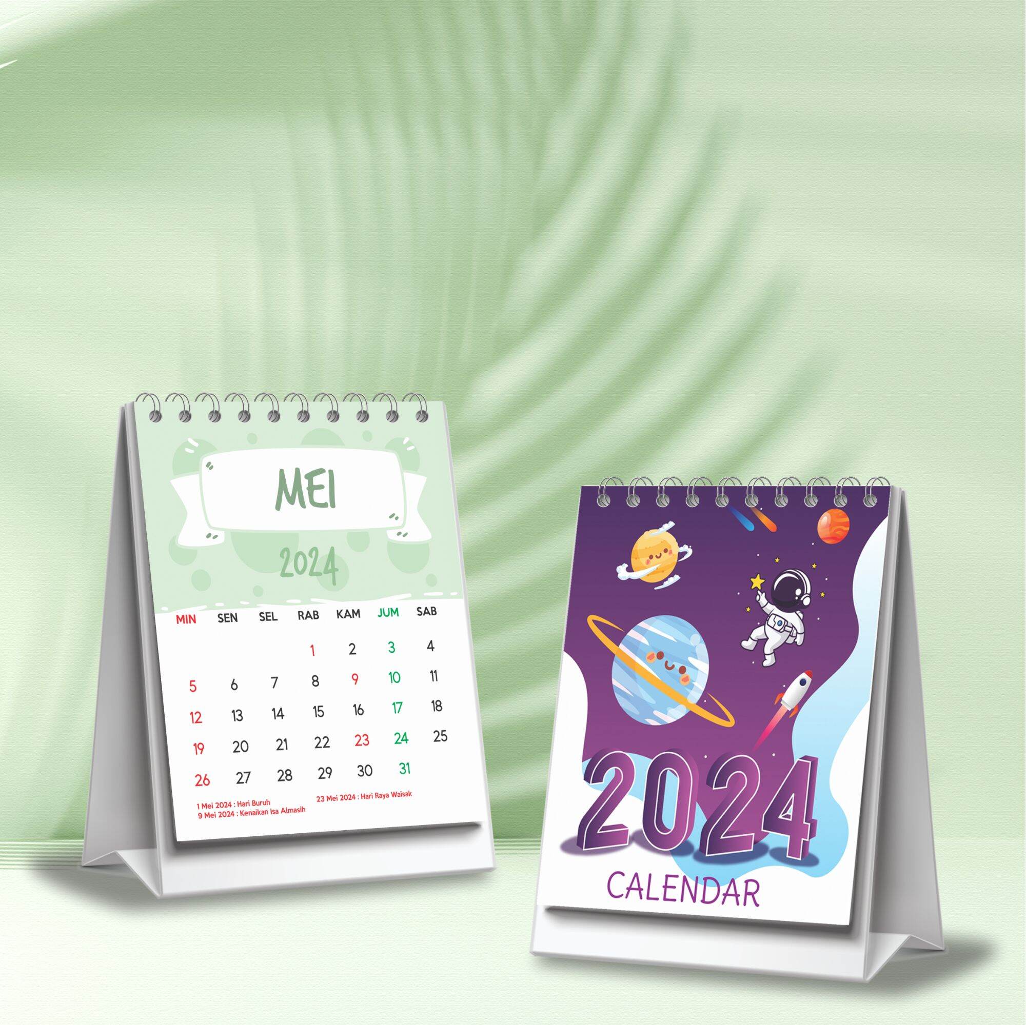 Kalender Meja Mini 2024 / Calendar Meja Duduk 2024 Portable / Kalender ...