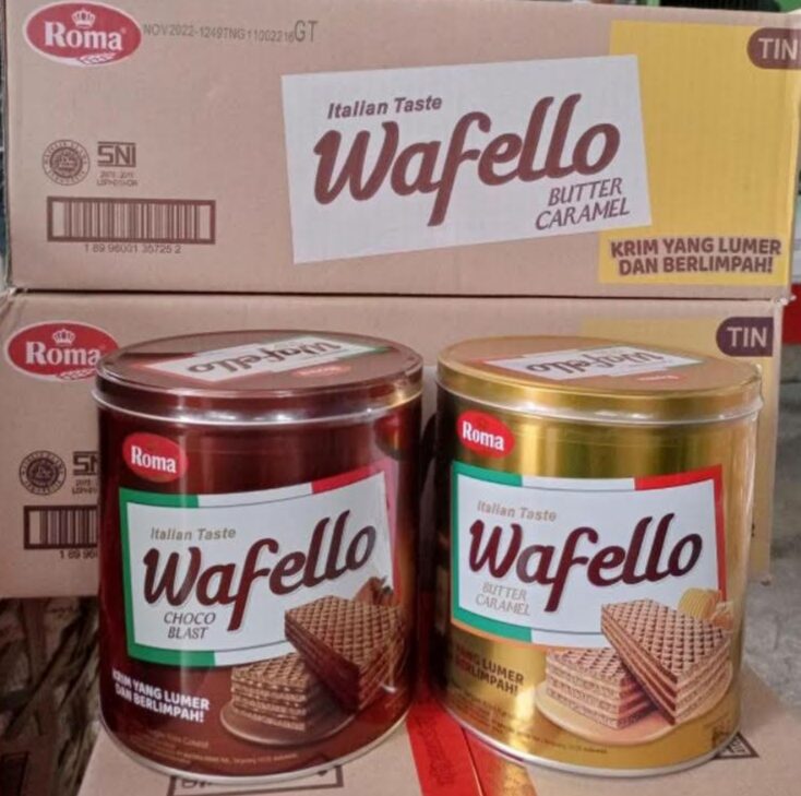 Wafello Kaleng 1 karton/ Wafello kaleng 1 dus/ Promo/Roma Wafello ...