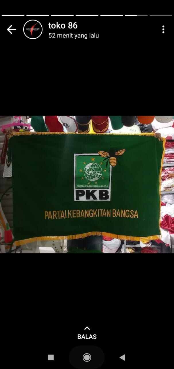 bendera pataka PKB terbaru/bendera partai/bahan bludru ukuran 90x130 ...