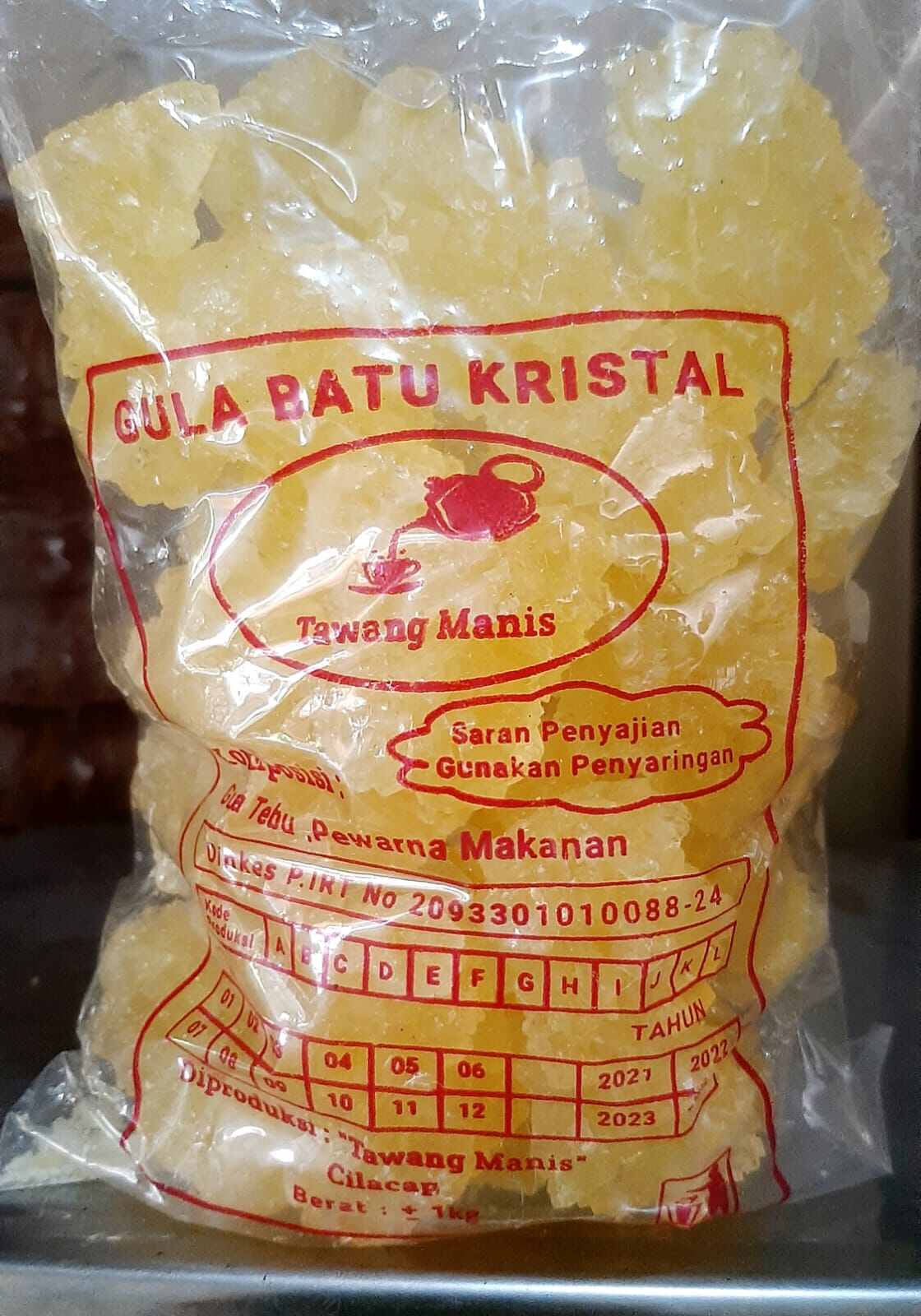 Gula Batu Kristal Cap Teko Tawang Manis Cilacap ±1kg Gula Kristal tebu ...