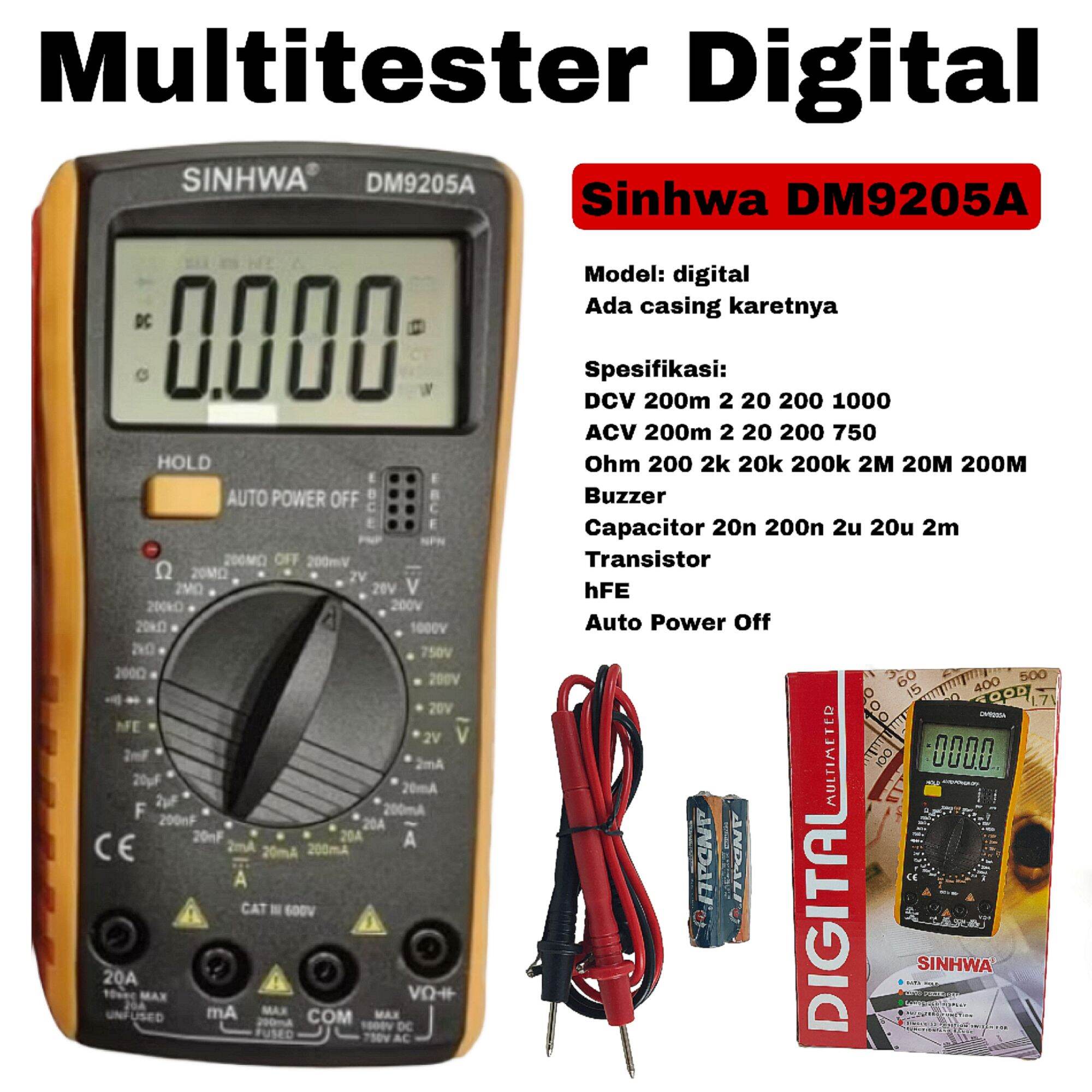 Multimeter Sinhwa DM9205A Multitester Digital DM 9205A Tester Besar DM ...