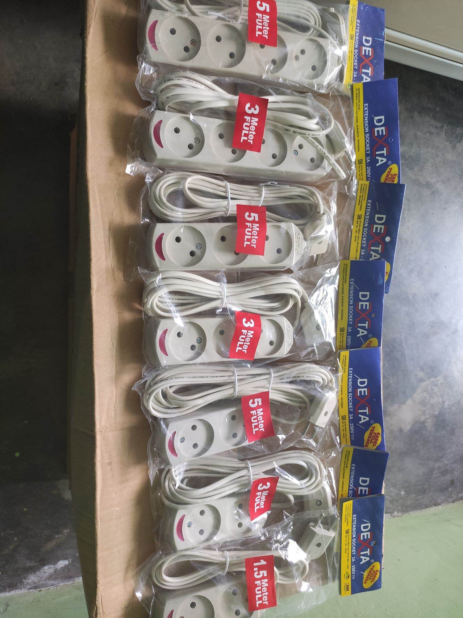 Stop Kontak Listrik Gepeng 2 3 4 5 Lubang + Kabel 1,5 3 5 Meter Full ...