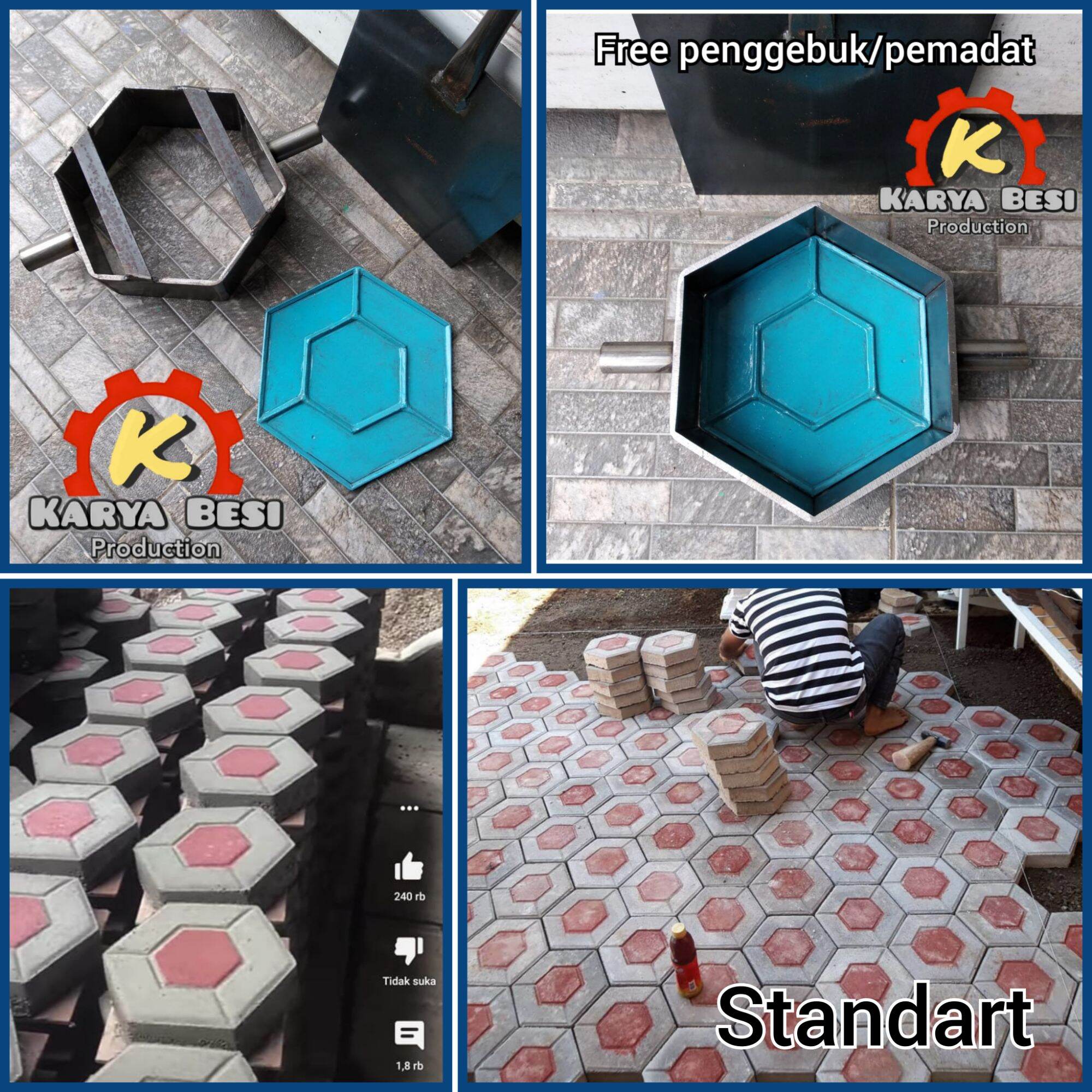 Cetakan paving//motif hexagonal//standart 20x20cm | Lazada Indonesia